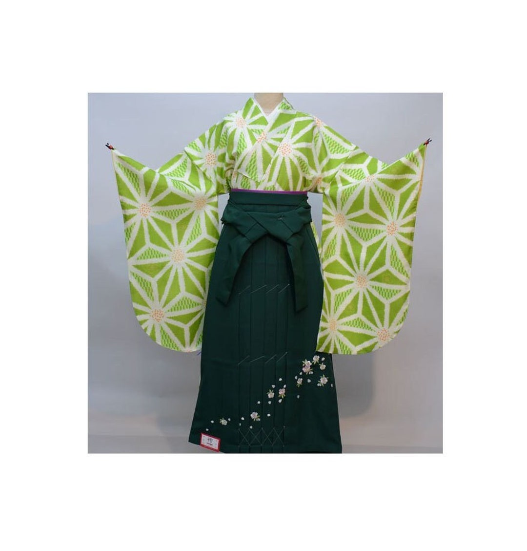 Furisode Kimono & Hakama , Jyuban, Furisode Green, Womens Kimono ...