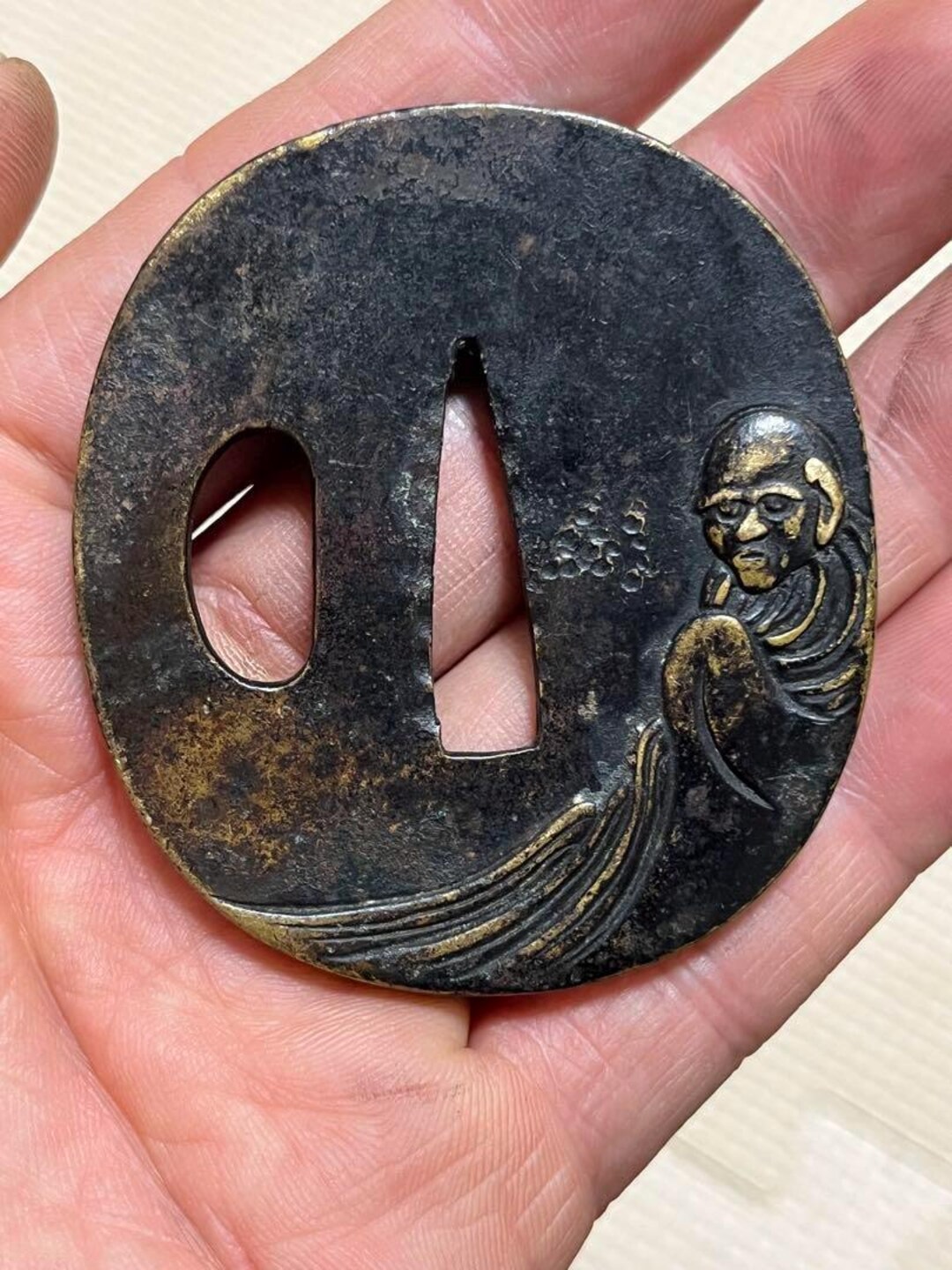 TSUBA, Samurai Sword, Sword Guard, Wave, Koshirae, Katana, Wakizashi ...