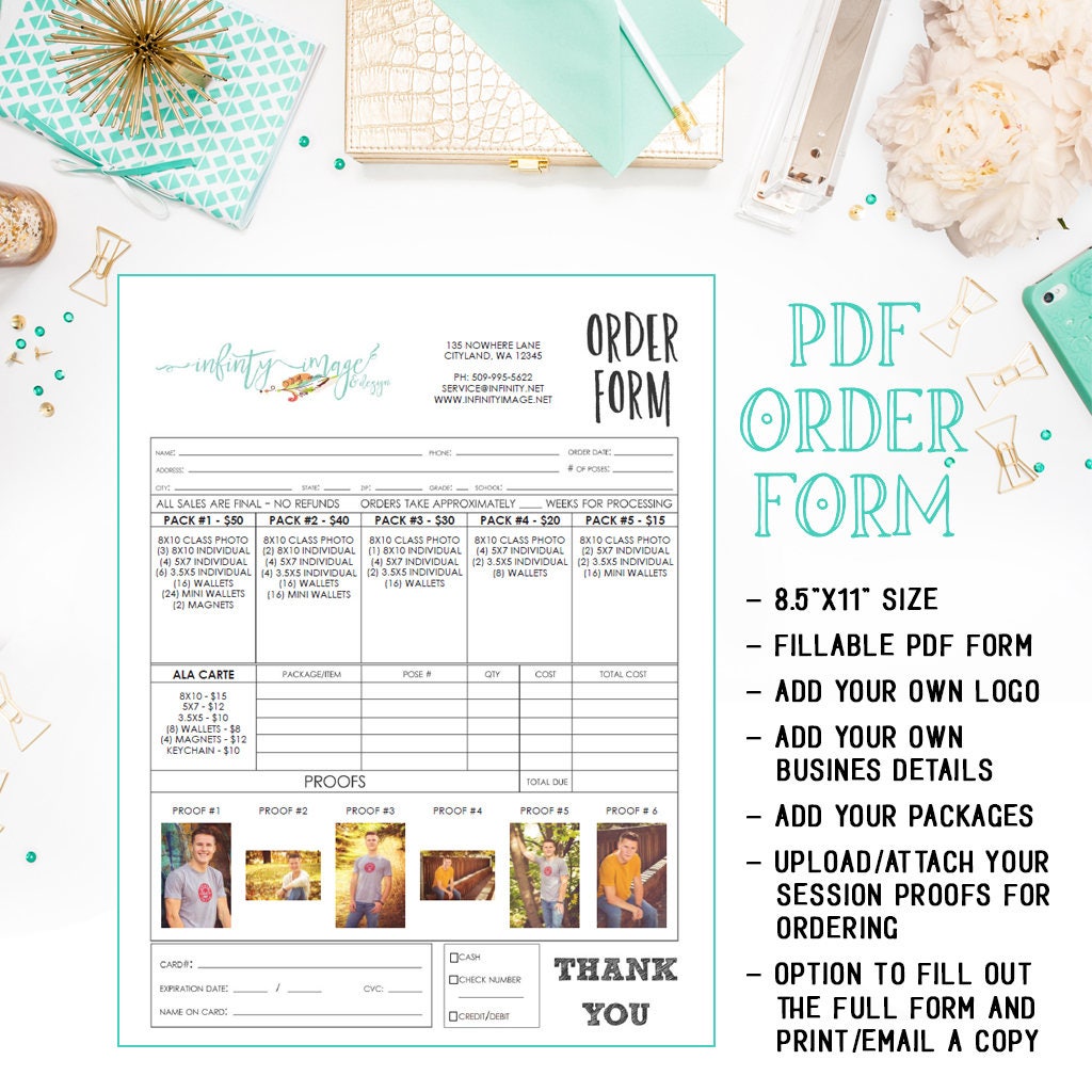 PDF School Photography Sales Order Form Template With Proof Section ...