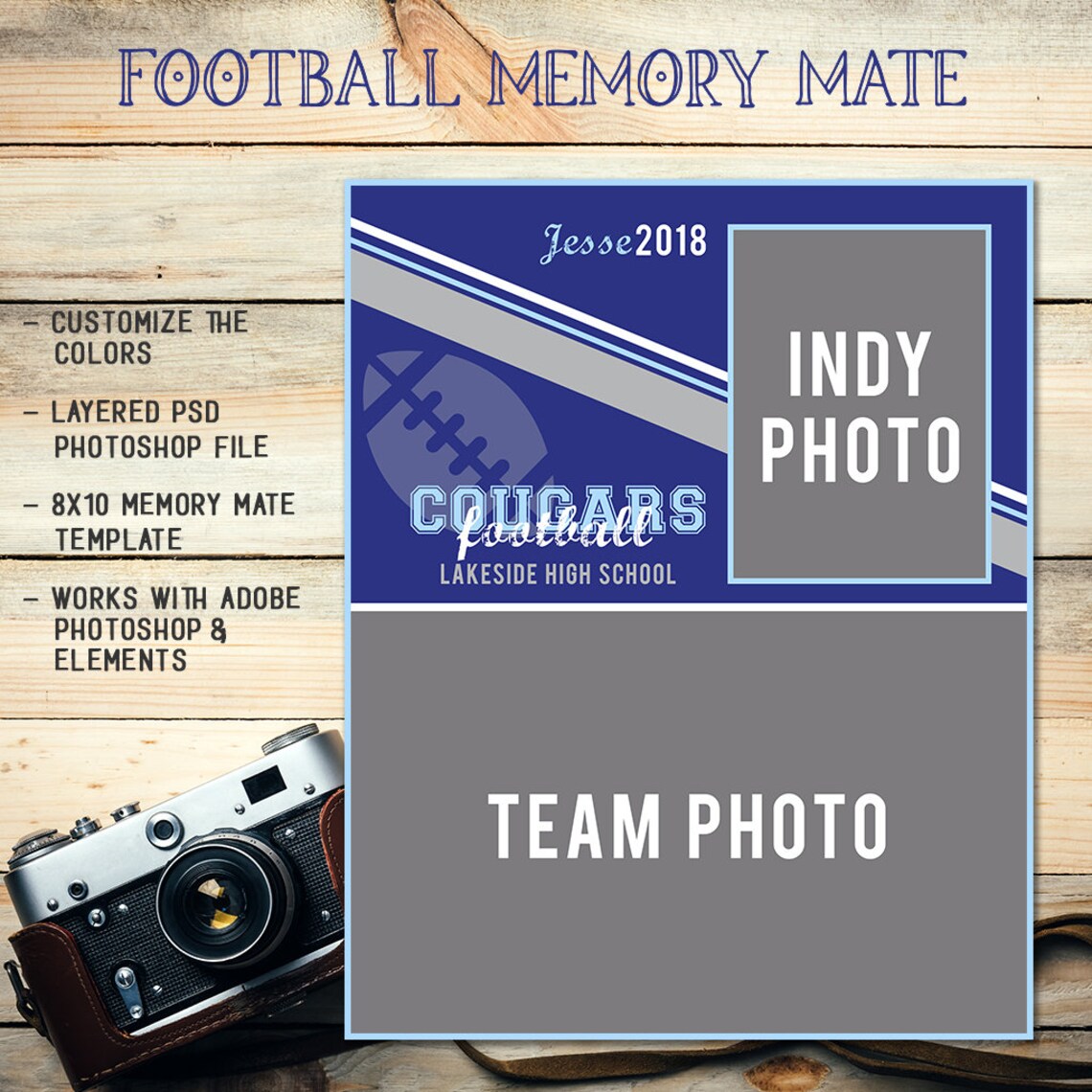 Sports Photography 8x10 Football Team Collage Memory Mate Photo ...