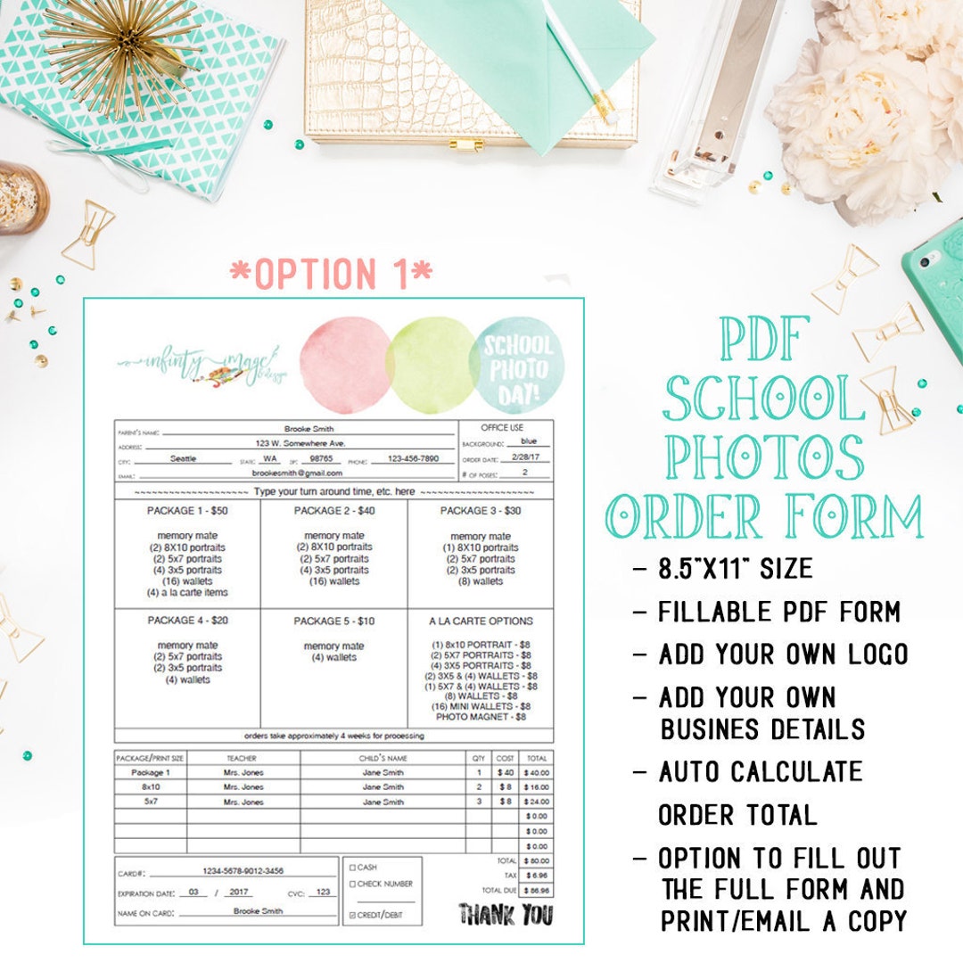 PDF School - Preschool - Daycare Photography Sales Order Form Template ...
