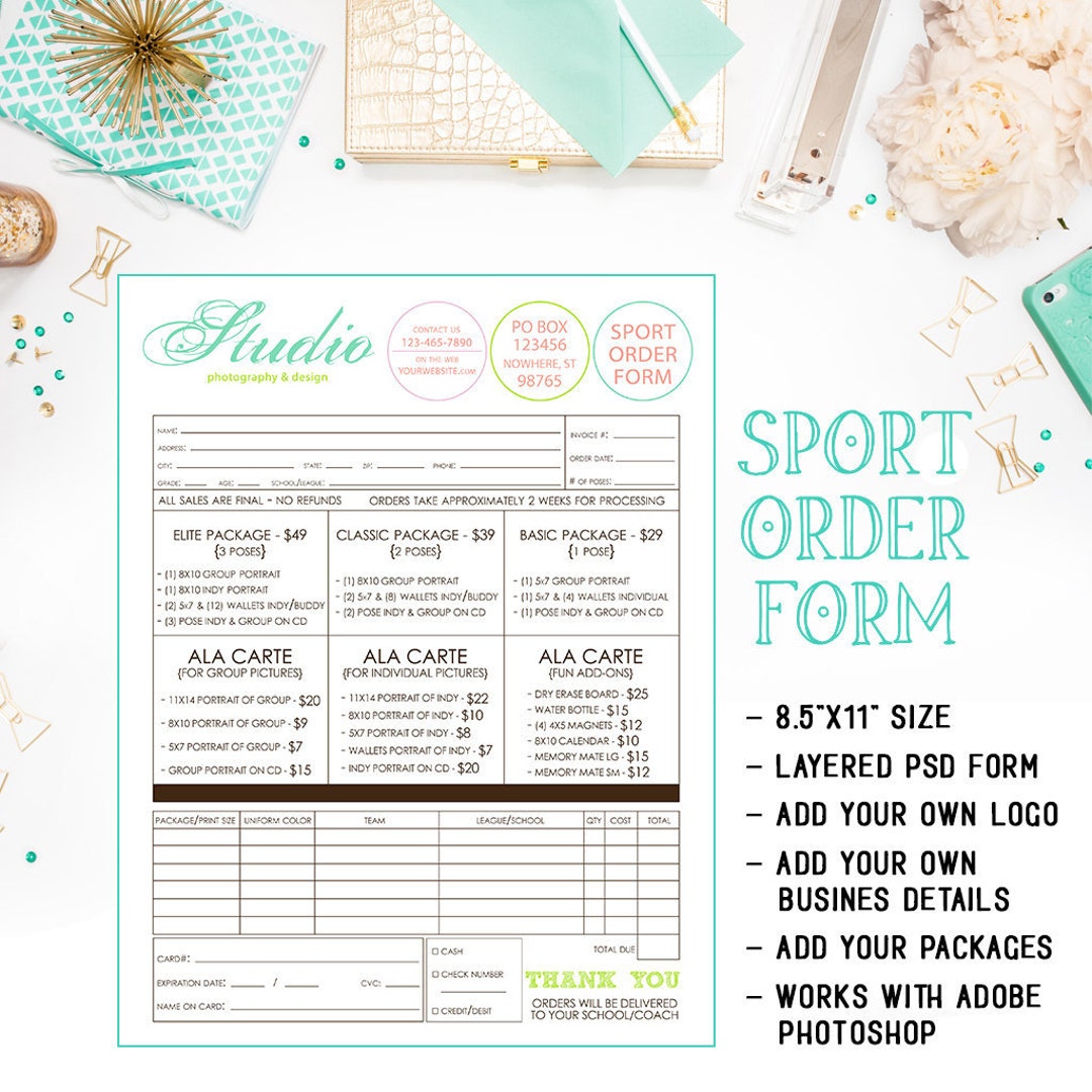 School or League Sports Photography Order Form Available for Immediate ...