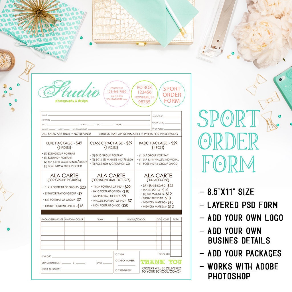 School or League Sports Photography Order Form Available for Immediate ...