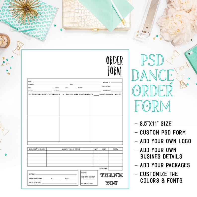 Dance - Sports - School - Pre-school - Daycare Photography Sales Order ...