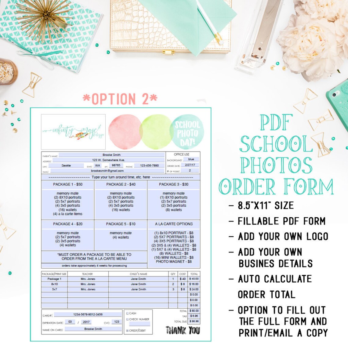 PDF School - Preschool - Daycare Photography Sales Order Form Template ...