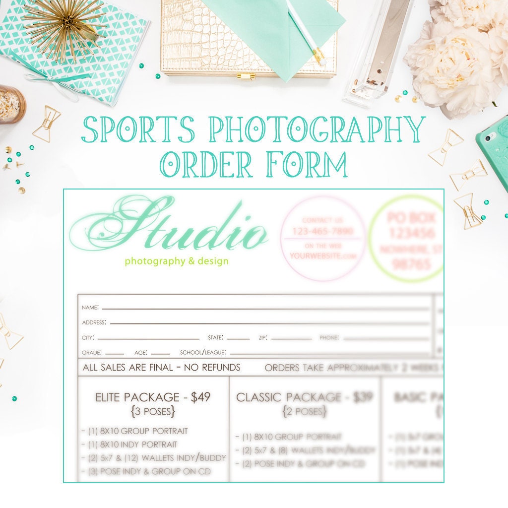 School or League Sports Photography Order Form Available for Immediate ...