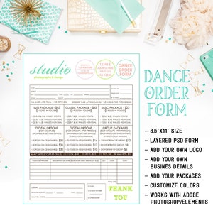 School Dance or Dance Team Photography Order Form Template Available ...