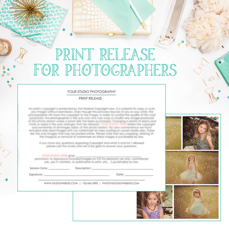 Photography Copyright Print Release 5"x7" Template Available for ...