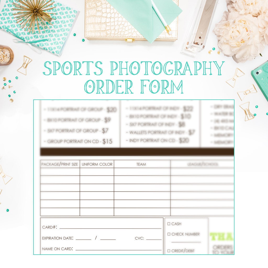 School or League Sports Photography Order Form Available for Immediate ...