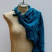 Distressed Small Shawl Splatter Blue Shoulder Wrap Ragged - Etsy