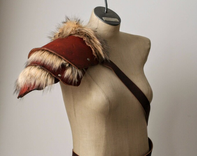 Red Brown 3 Plate Leather Shoulder Armor Pauldron Spaulder - Etsy