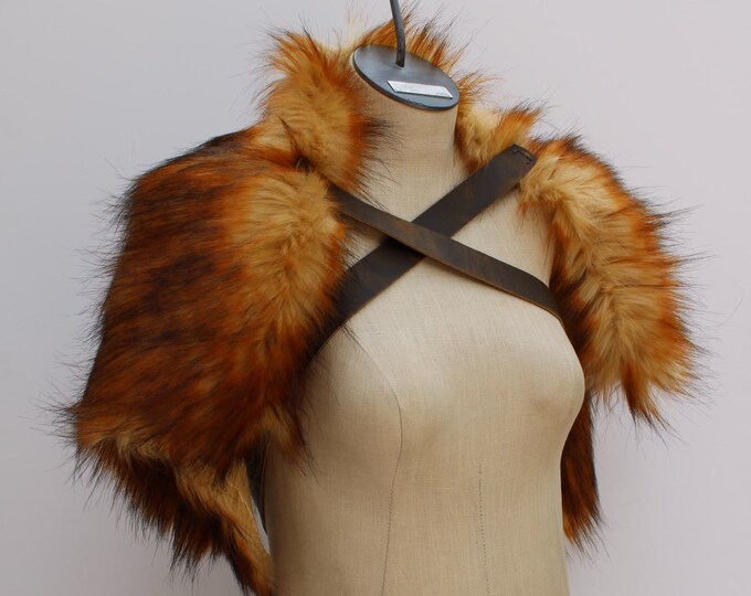 Red Fox Pelt Fur Mantle Leather Chest Strap Fur Shoulder - Etsy