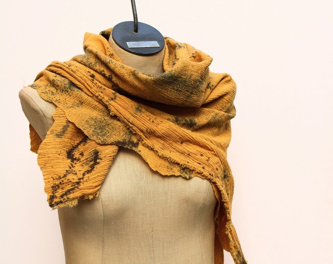 Post Apocalyptic Distressed Scarf Splatter Dyed Gold Bandana - Etsy
