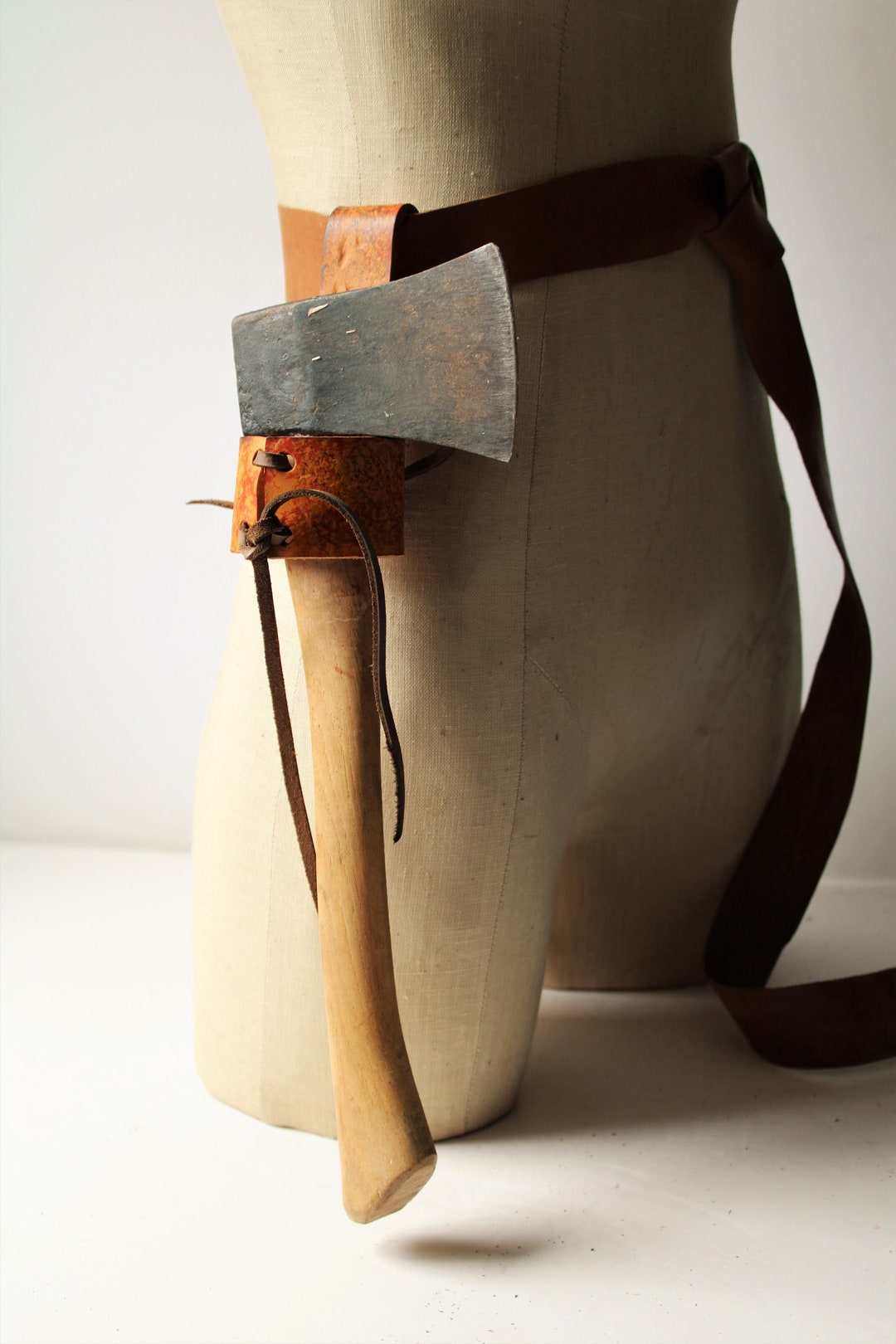Heavy Leather Axe Loop, Belt Hang Utility Cuff, Hammer Ax Frog ...
