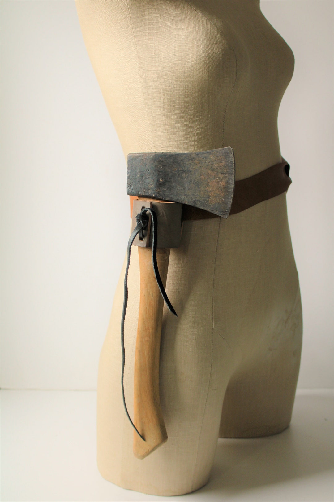 Heavy Leather Axe Loop, Belt Hang Utility Cuff, Hammer Ax Frog ...