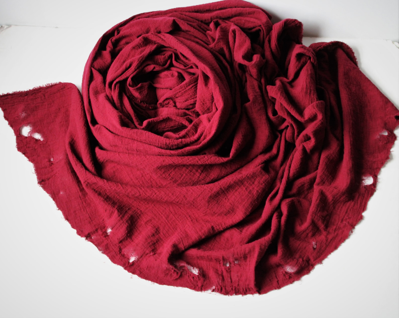 Oxblood Maroon Wrap Shawl Rough Cotton Shoulder Cloak Shemagh - Etsy