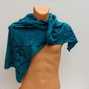 Distressed Small Shawl Splatter Blue Shoulder Wrap Ragged - Etsy