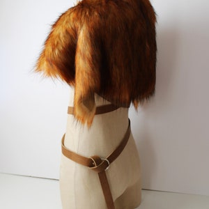 Red Fox Pelt Fur Mantle Leather Chest Strap Fur Shoulder - Etsy