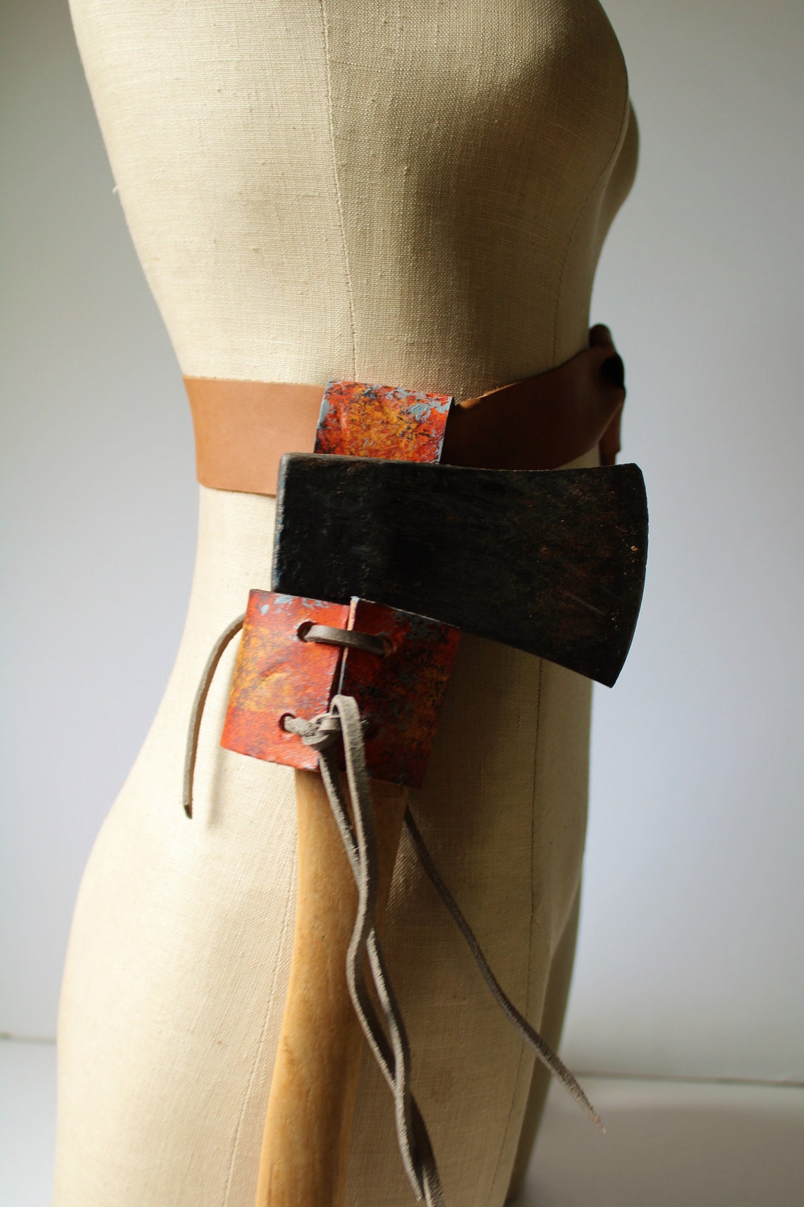 Heavy Leather Axe Loop Belt Hang Utility Cuff Hammer Ax | Etsy