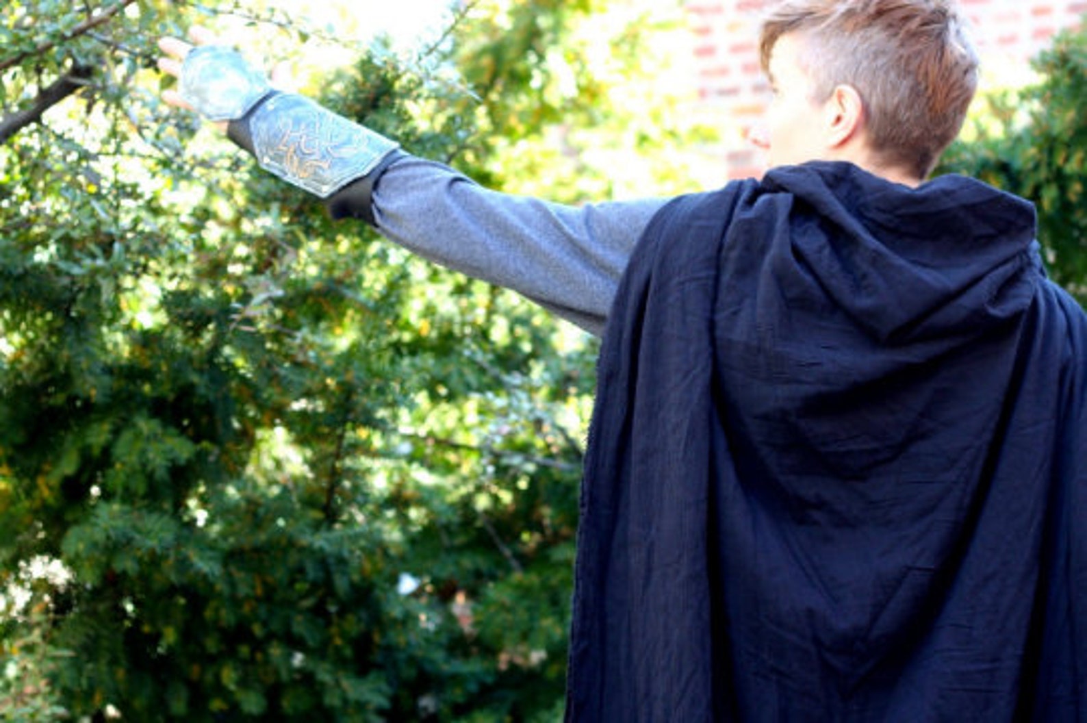 Distressed Black Wrap Cloak, Lightweight Cotton Shawl, Post Apocalyptic ...