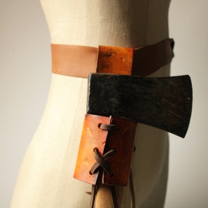 Heavy Leather Axe Loop Belt Hang Utility Cuff Hammer Ax | Etsy