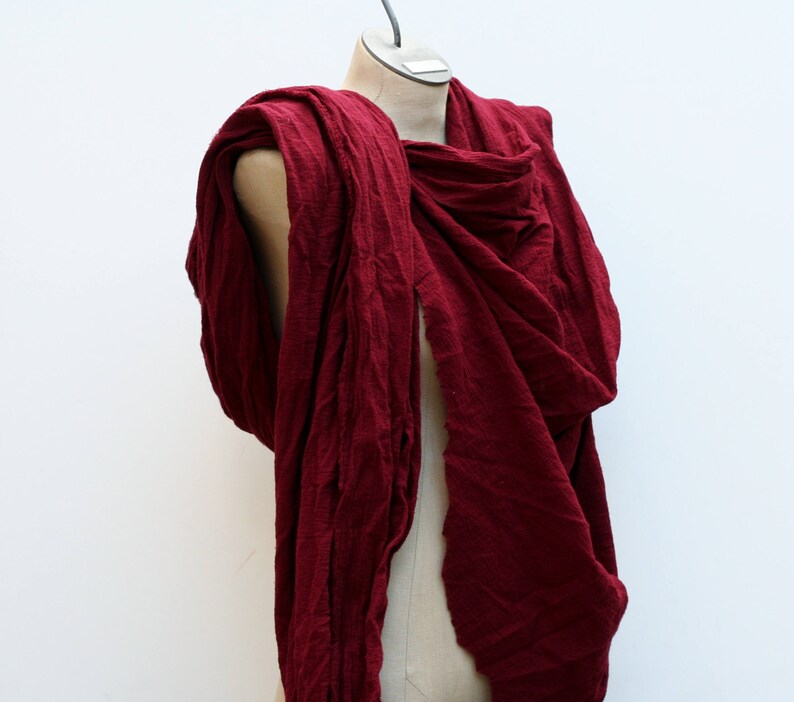 Oxblood Maroon Wrap Shawl Rough Cotton Shoulder Cloak Shemagh | Etsy
