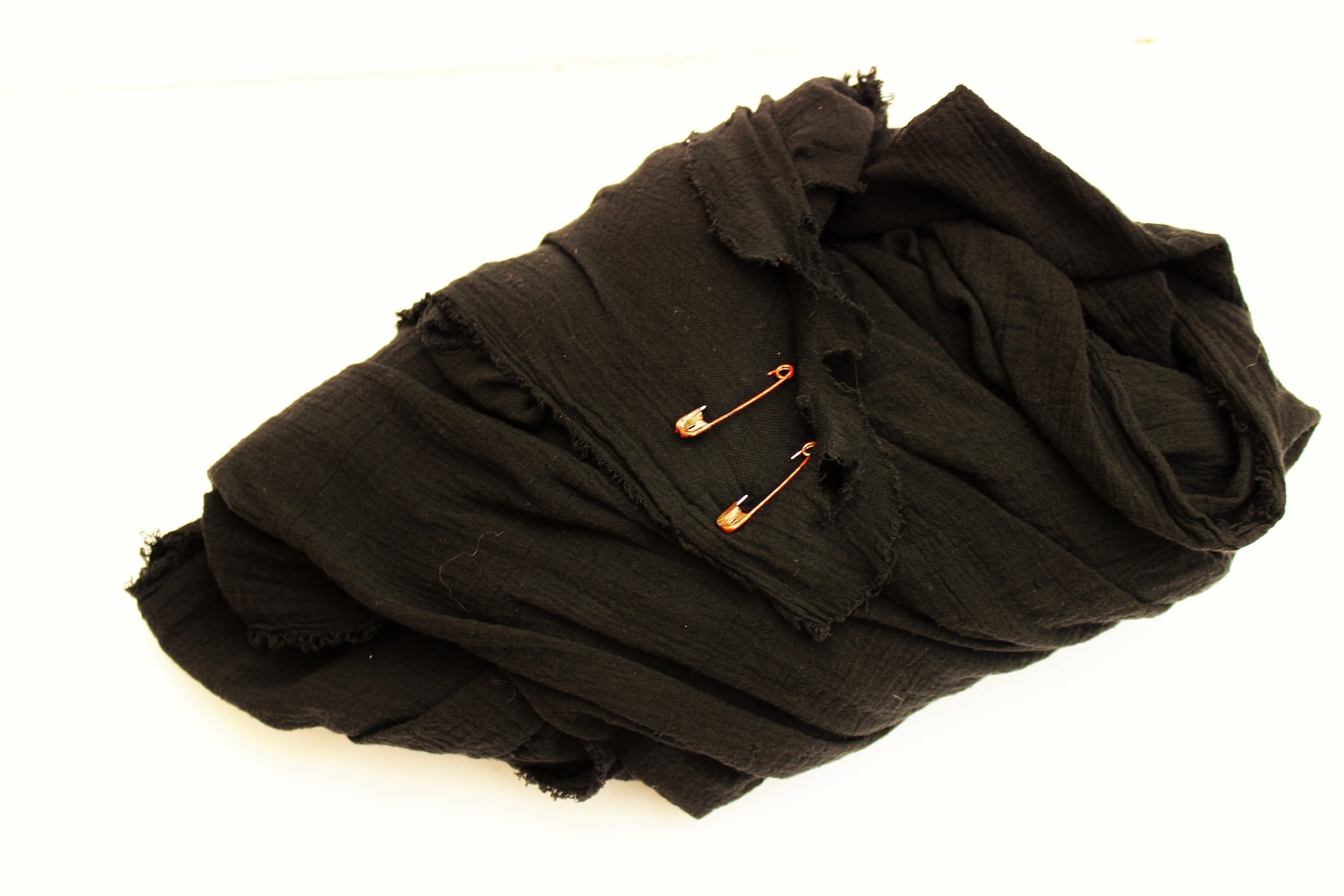 Distressed Black Wrap Cloak, Lightweight Cotton Shawl, Post Apocalyptic ...