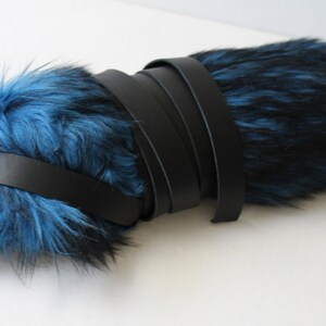Blue Black Wolf Fur Mantle, Leather Strap Barbarian Fur Collar ...
