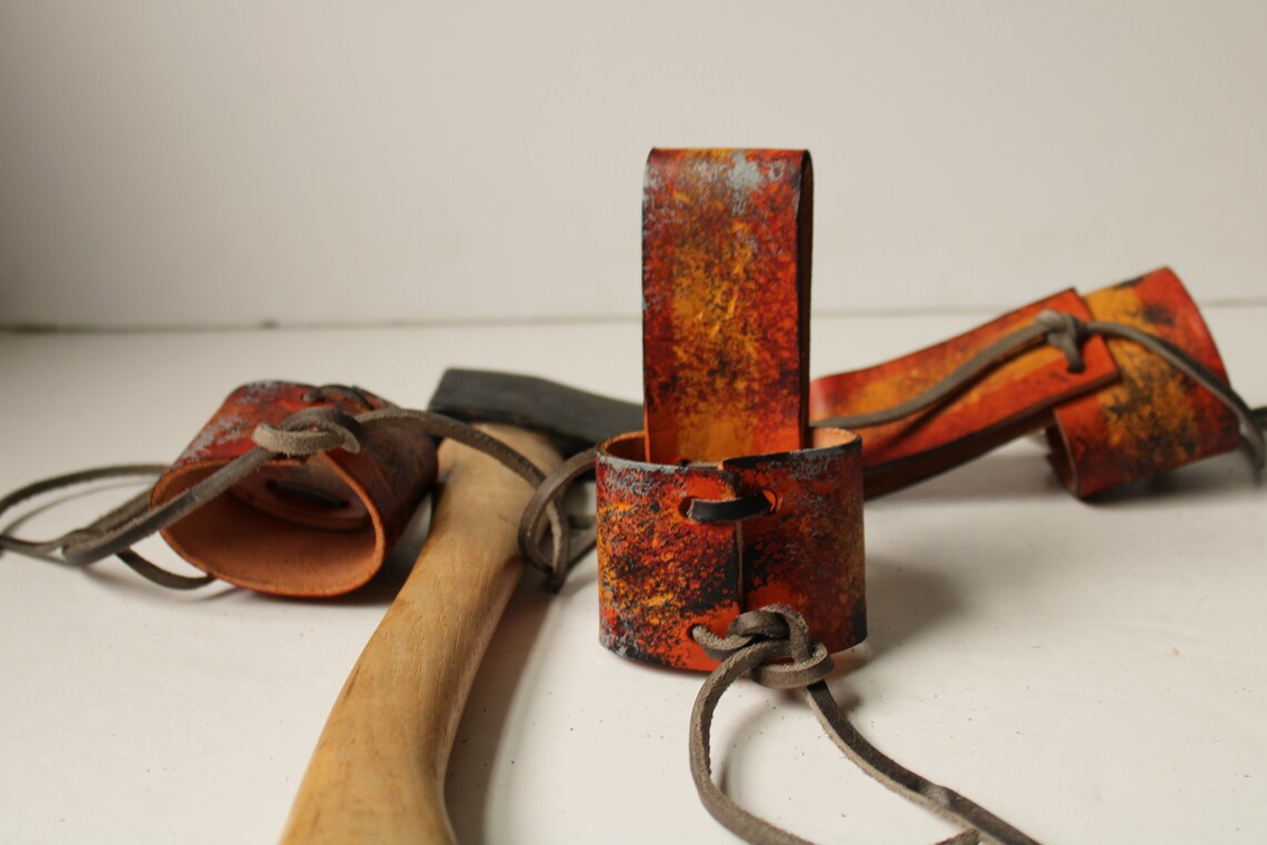 Heavy Leather Axe Loop Belt Hang Utility Cuff Hammer Ax | Etsy