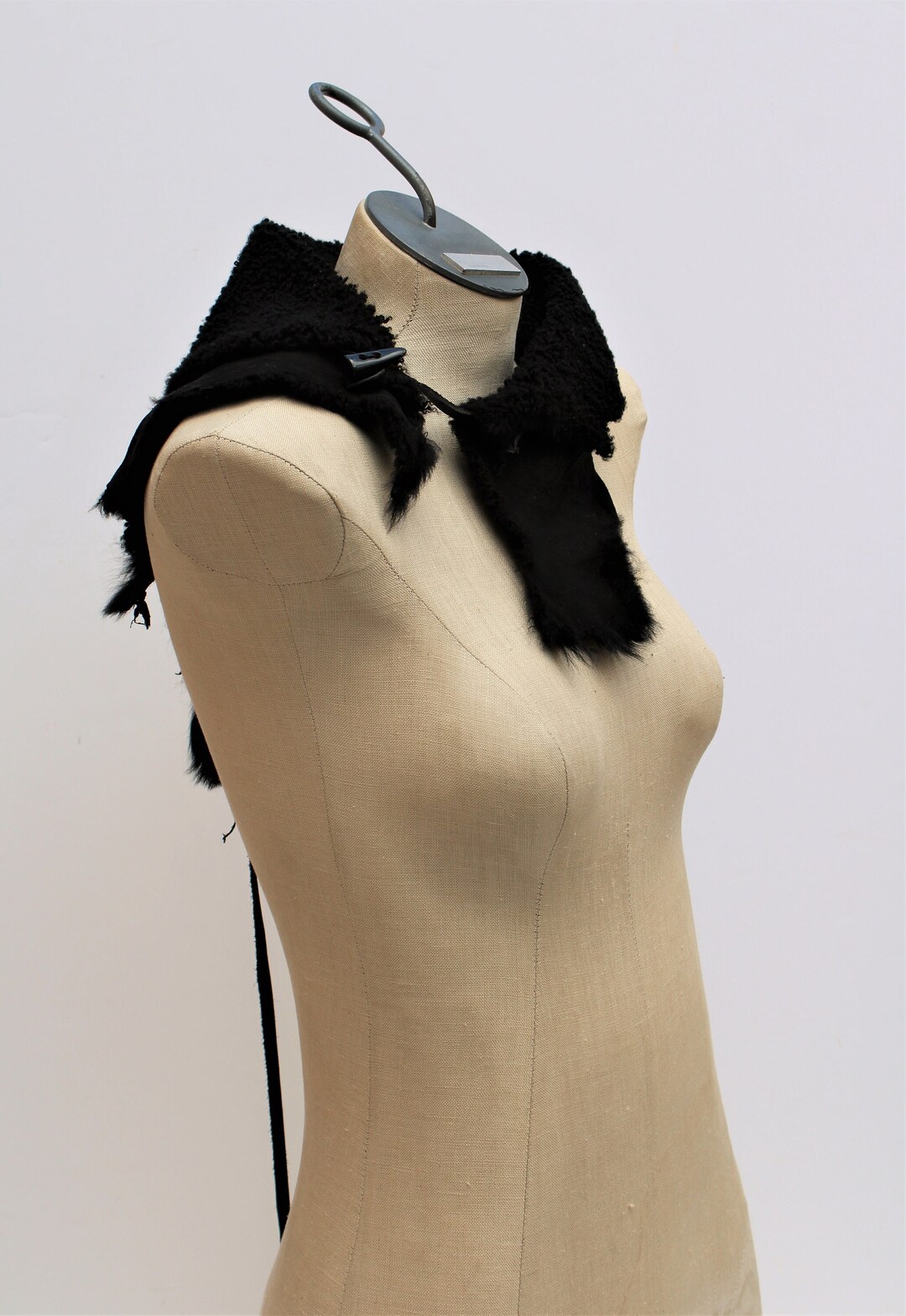 Primitive Fur Wrap Cowl, Suede Neck Scarf Barbarian Viking Mantle ...