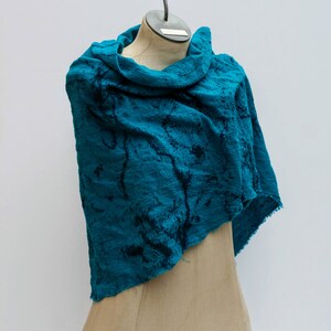 Distressed Small Shawl Splatter Blue Shoulder Wrap Ragged - Etsy