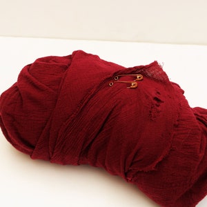 Oxblood Maroon Wrap Shawl, Rough Cotton Shoulder Cloak Shemagh Scarf ...
