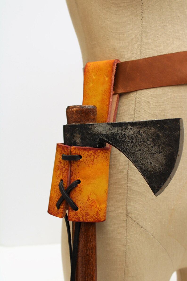 Heavy Leather Axe Loop Belt Hang Utility Cuff Hammer Ax | Etsy