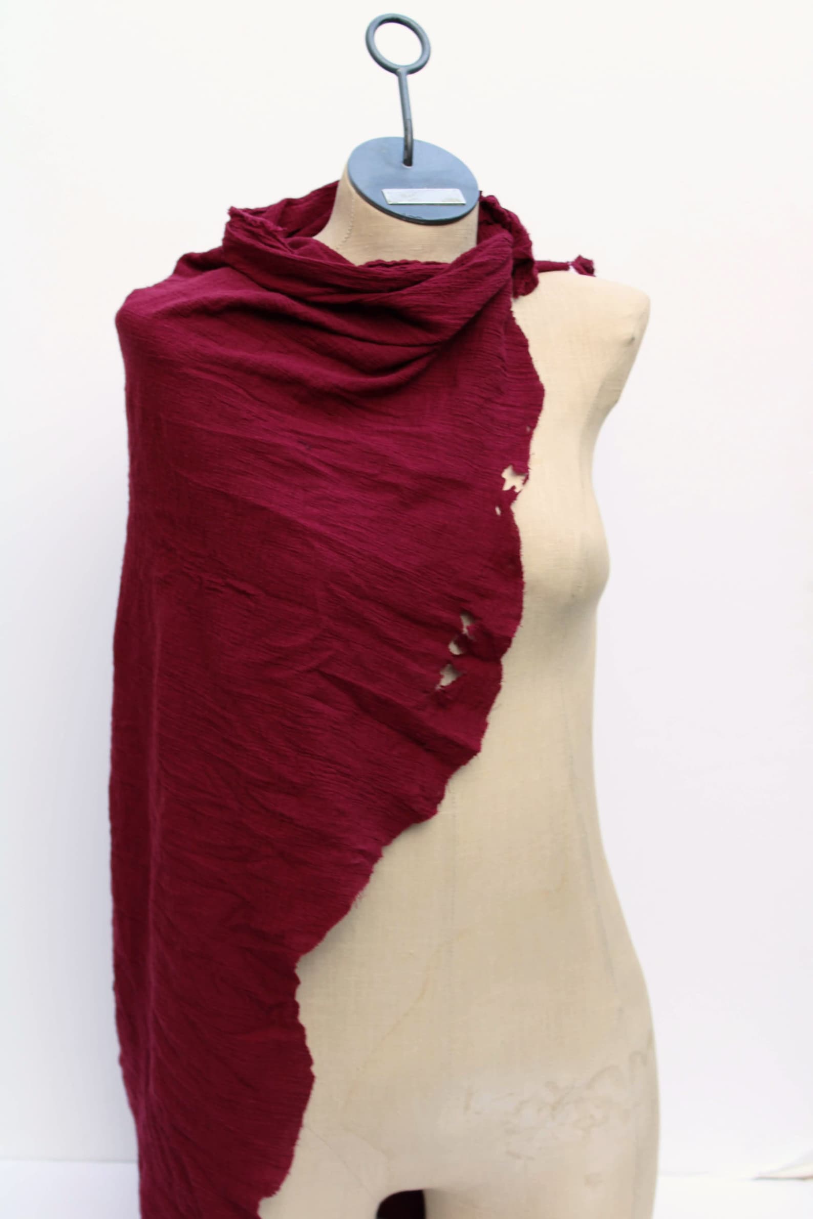 Distressed Oxblood Small Wrap Lightweight Cotton Short Scarf - Etsy