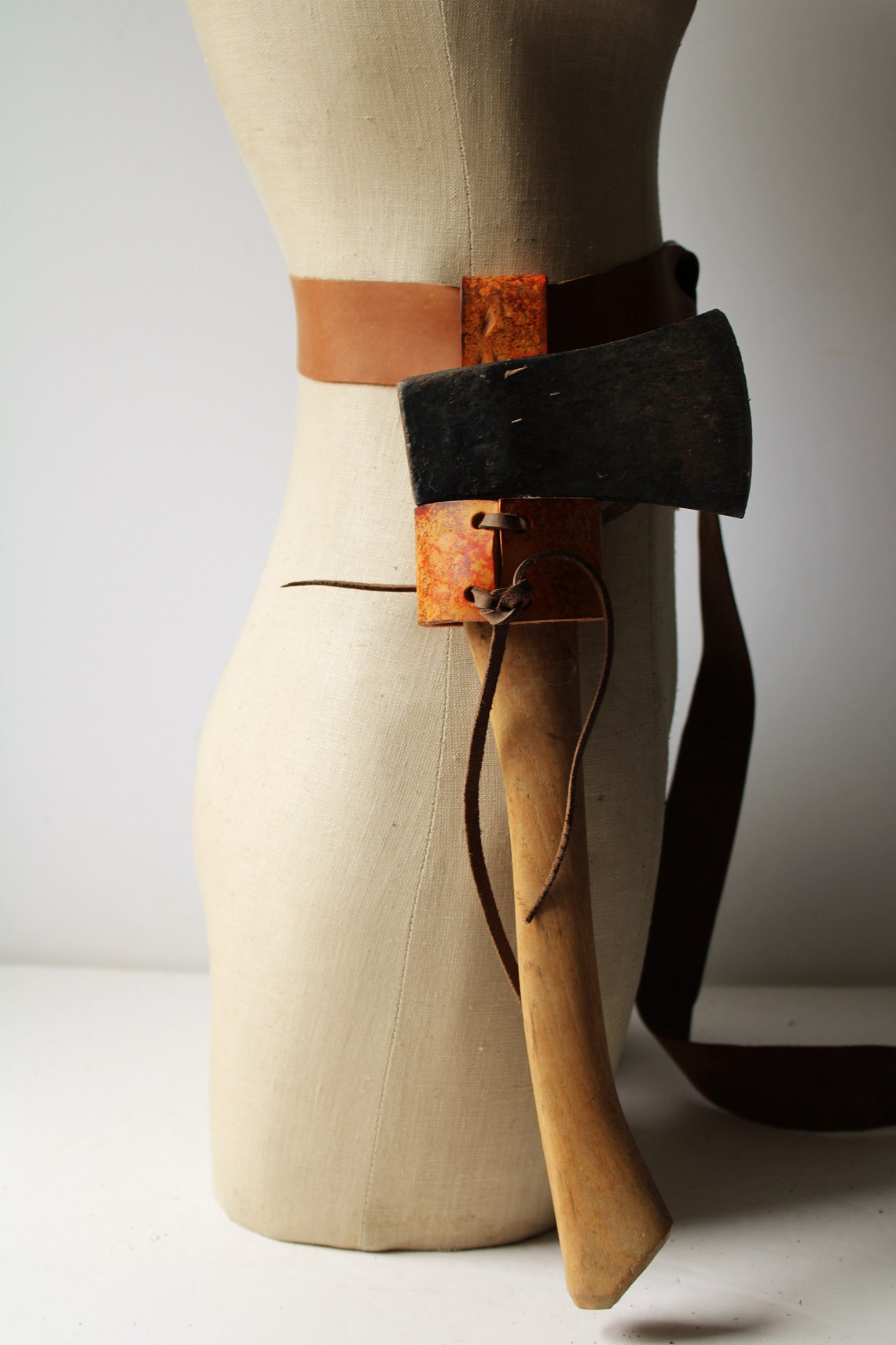 Heavy Leather Axe Loop Belt Hang Utility Cuff Hammer Ax - Etsy