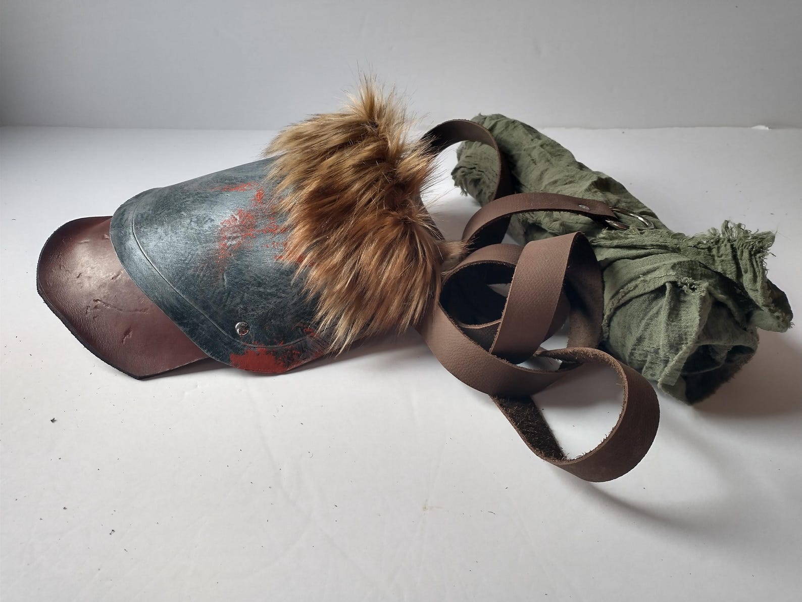 Distressed Leather Shoulder Armor Pauldron With Cotton Wrap and ...