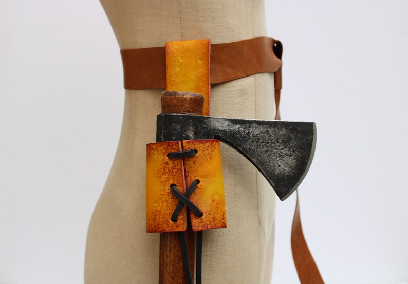 Heavy Leather Axe Loop Belt Hang Utility Cuff Hammer Ax | Etsy