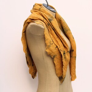 Post Apocalyptic Distressed Scarf, Splatter Dyed Gold Bandana, Ragged ...