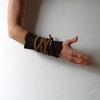 Distressed Brown Cotton Hand Wraps, Primitive Leather Fist Wraps, Thumb ...