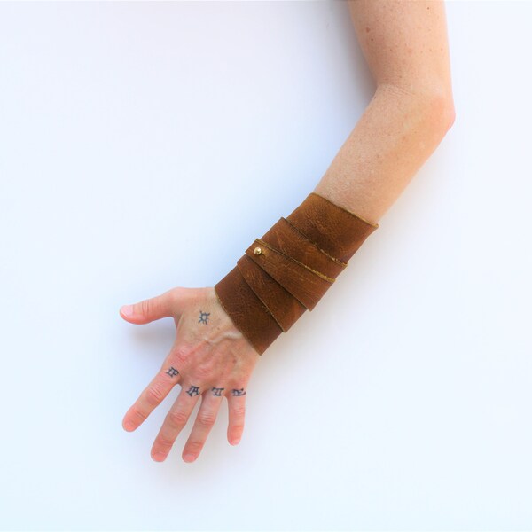 Leather Wrap Cuff - Etsy