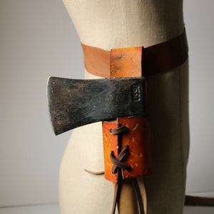 Heavy Leather Axe Loop Belt Hang Utility Cuff Hammer Ax | Etsy