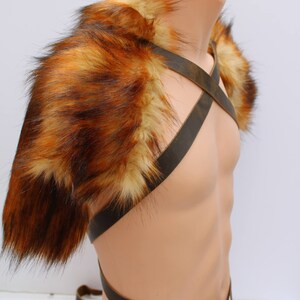 Red Fox Pelt Fur Mantle Leather Chest Strap Fur Shoulder - Etsy