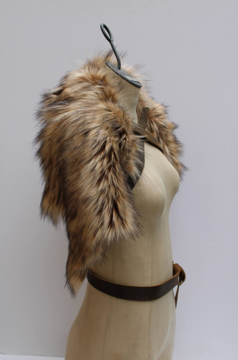 Cream Brown Black Wolf Fur Shoulder Pelt Drape leather strap | Etsy Cream Brown Black Wolf Fur Shoulder Pelt Drape leather strap | Etsy