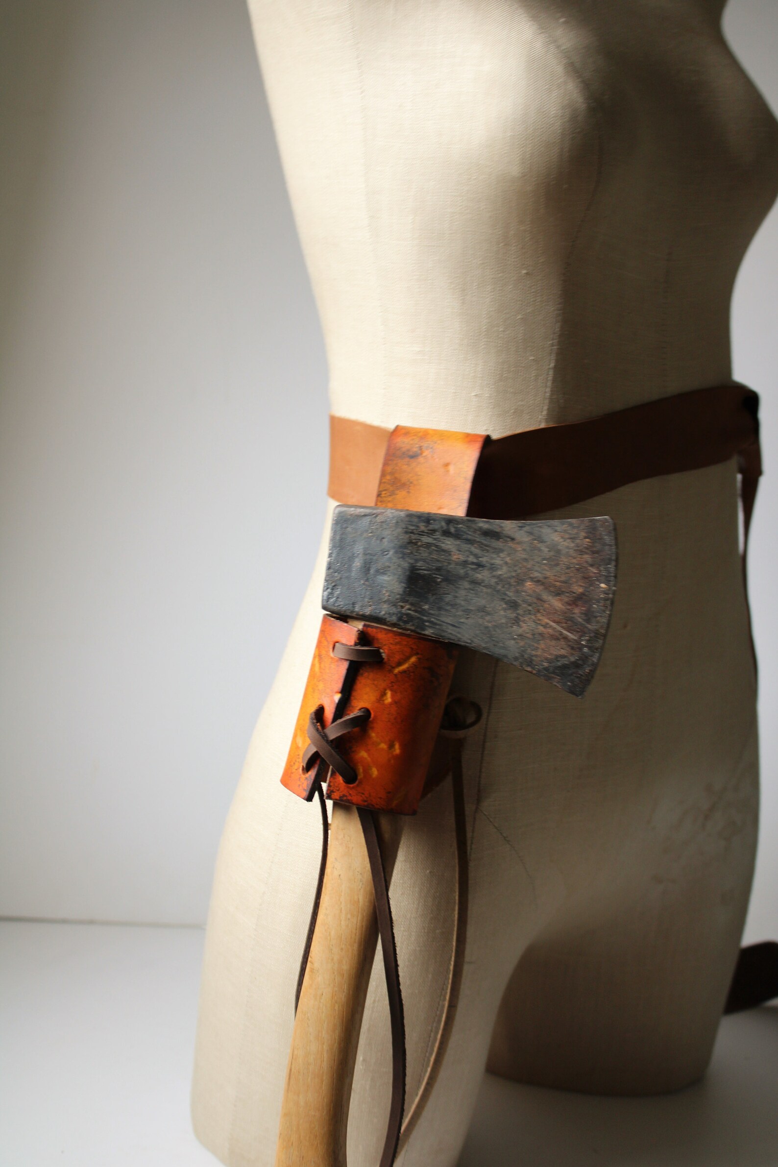 Heavy Leather Axe Loop Belt Hang Utility Cuff Hammer Ax | Etsy