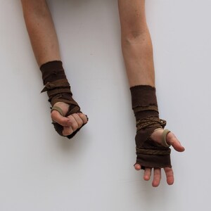 Distressed Brown Cotton Hand Wraps Primitive Leather Fist - Etsy