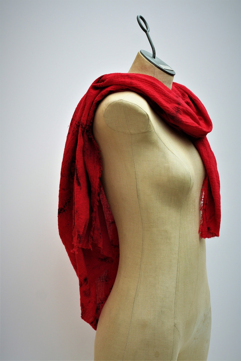 Post Apocalyptic Distressed Scarf Splatter Red Shoulder Wrap - Etsy