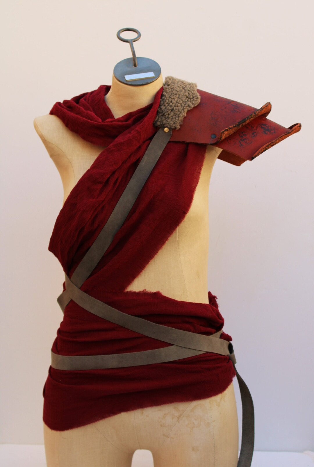 Distressed Leather Shoulder Slim Armor Pauldron Cotton Shawl - Etsy