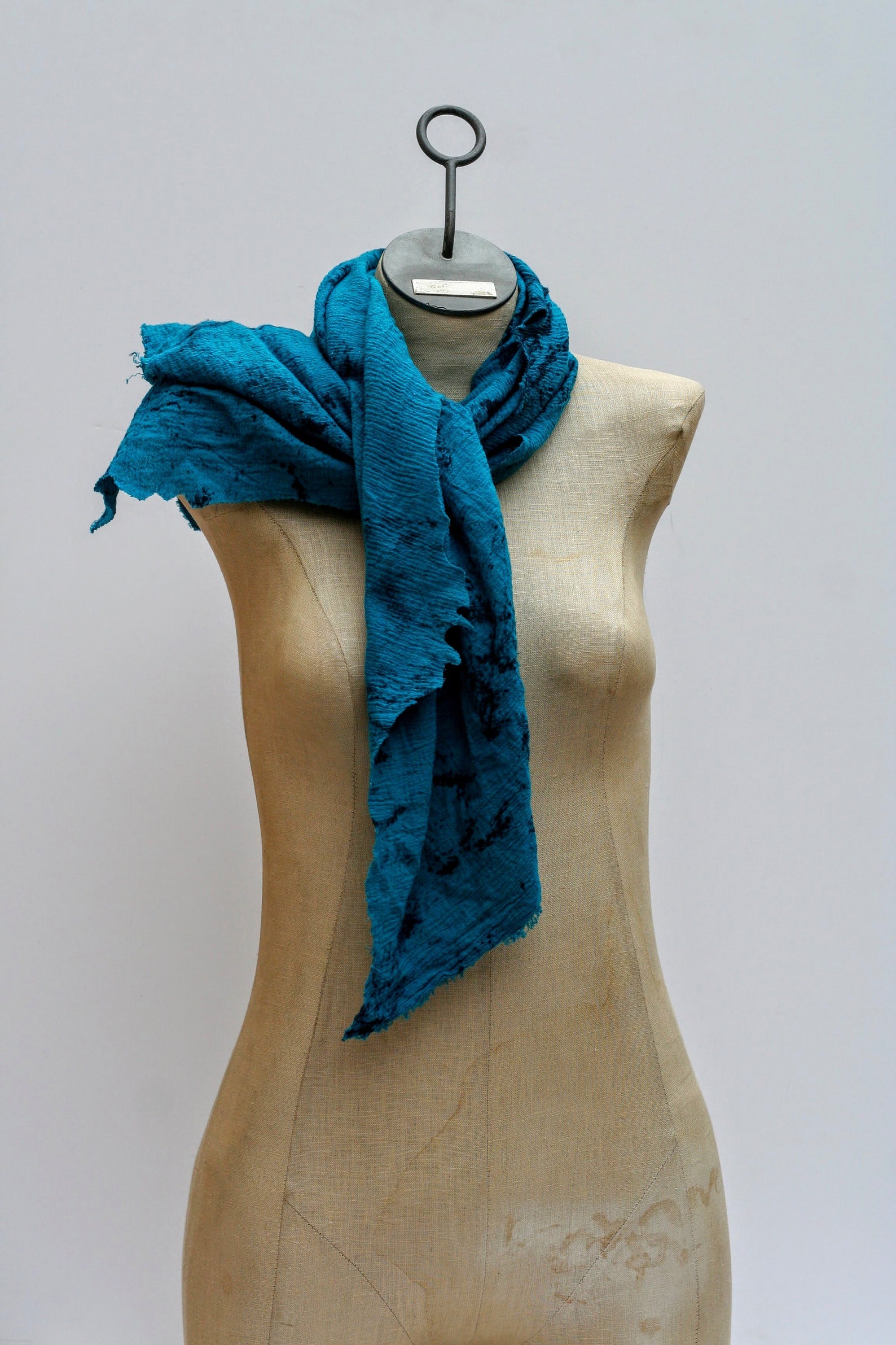 Distressed Small Shawl Splatter Blue Shoulder Wrap Ragged | Etsy