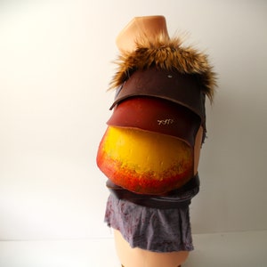 Distressed Leather Shoulder Slim Armor Pauldron and Wrap Scarf ...