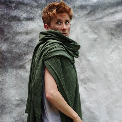 Distress Dyed Cotton Shawl Wrap Shemagh Dark Green Drape | Etsy